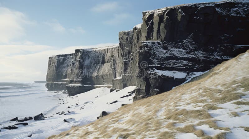 Eerily Realistic Snowy Cliff: Hyper-realistic Oil Rendering in Unreal ...