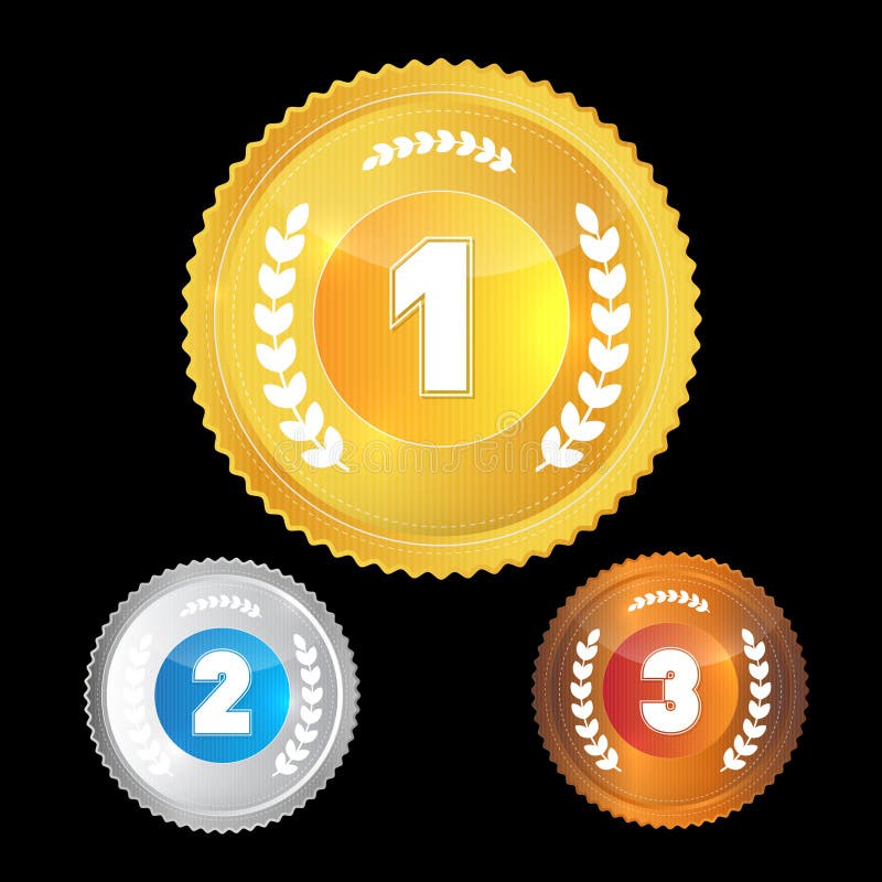 Eerst, Tweede, Derde Plaatssymbolen Vector Illustratie - Illustration ...