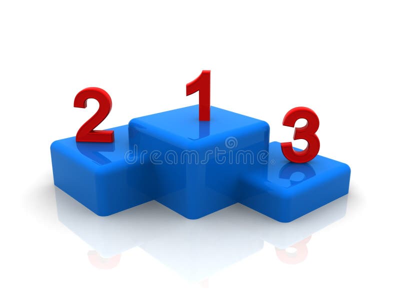 Eerst, Tweede En Derde Plaats Stock Illustratie - Illustration of ...