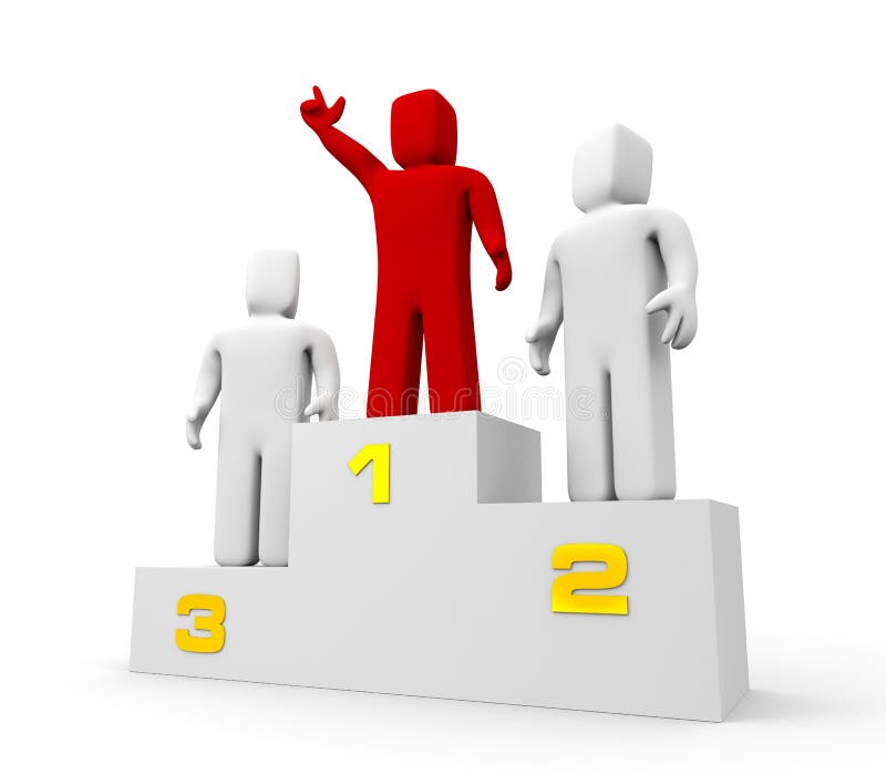 Podium Met Eerst, Tweede En Derde Plaatsen Stock Illustratie ...