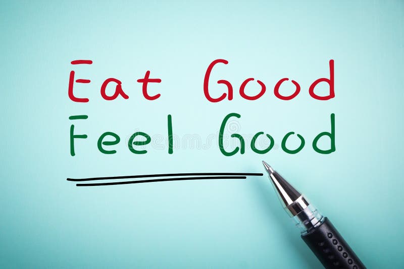 Eet goed voelen goed stock afbeelding. Image of onderwijs - 66279103