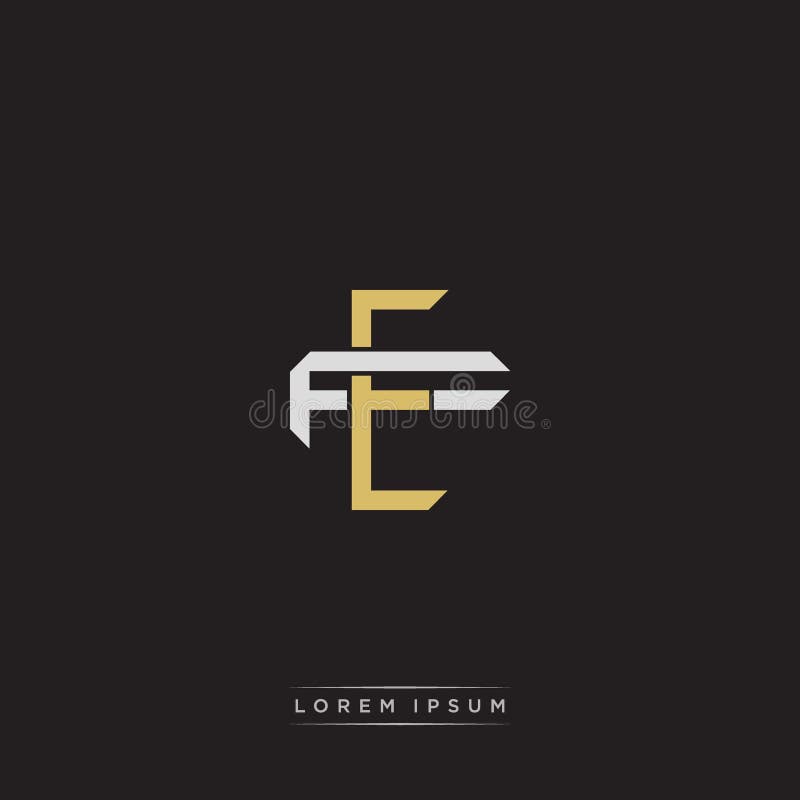 EF Initial Letter Overlapping Interlock Logo Monogram Line Art Style ...