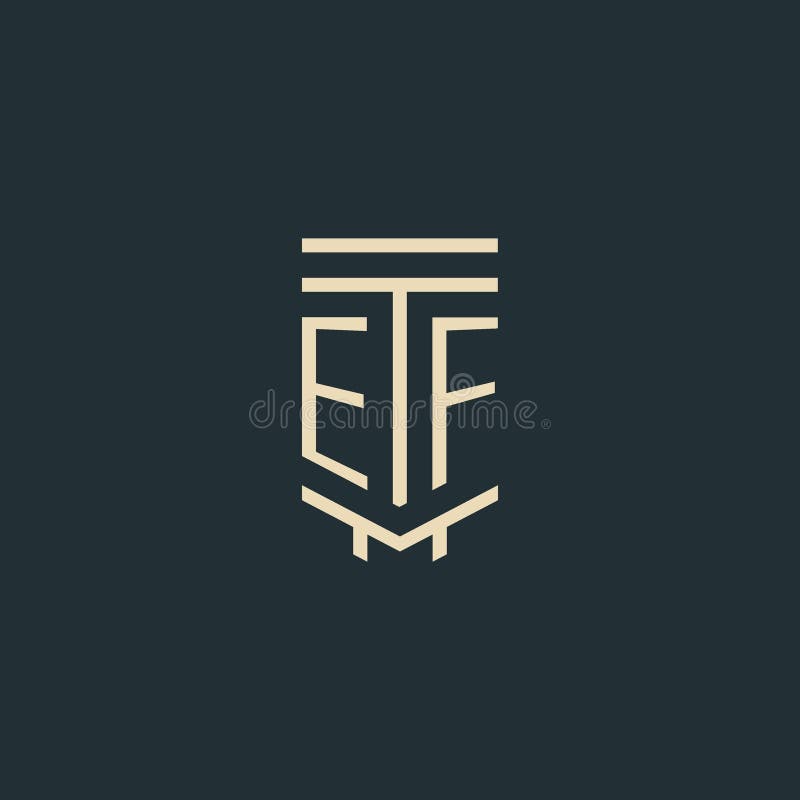 EF Initial Monogram with Simple Line Art Pillar Logo Designs Stock ...