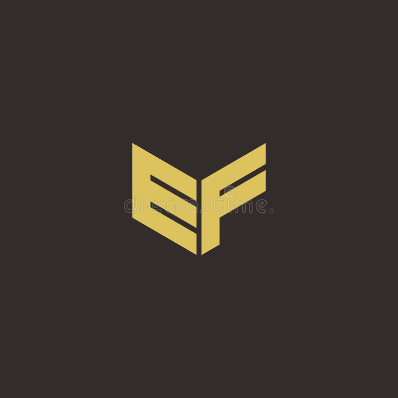 EF Logo Letter Initial Logo Designs Template with Gold and Black ...