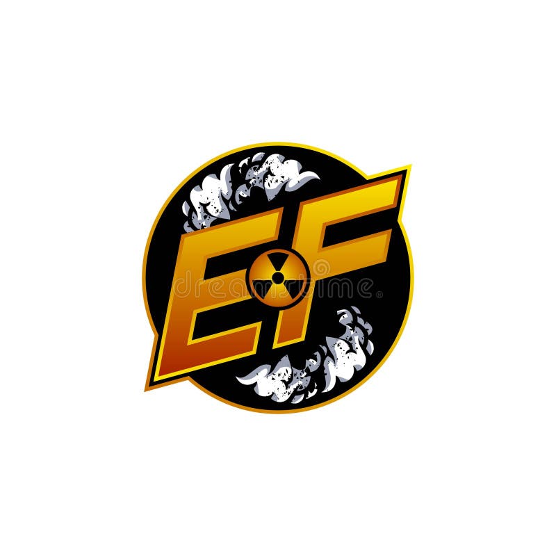EF Logo Monogram ESport Gaming with Gas Shape Design Stock Vector ...