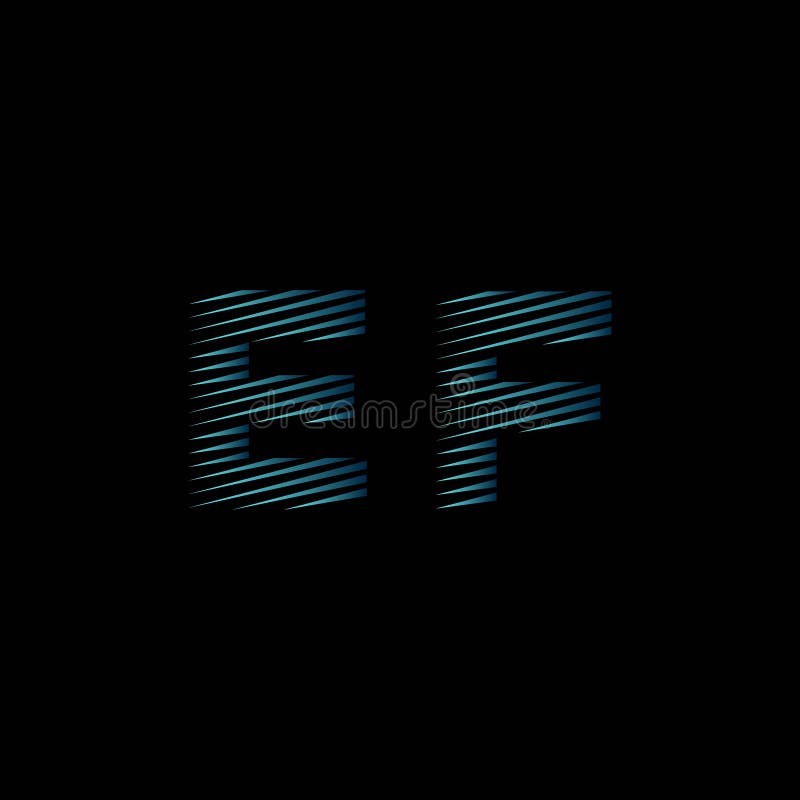 EF Monogram Lines Style Blue Light Vector Stock Vector - Illustration ...