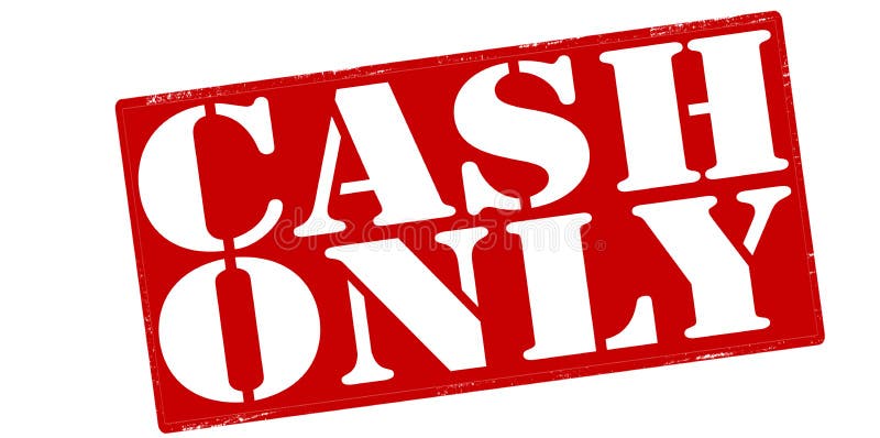 Efectivo solamente stock de ilustración. Ilustración de significa ...