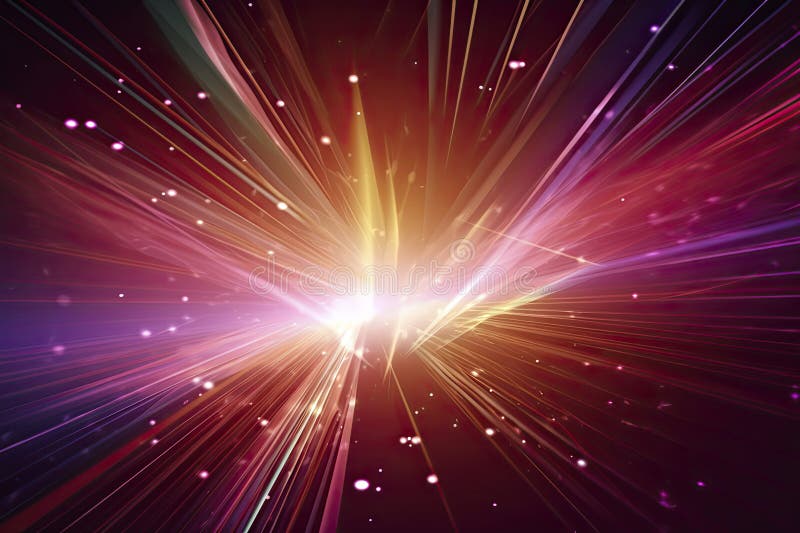Efecto De Rayos De Luz Abstractos Con Puntos Y Chispas Stock De