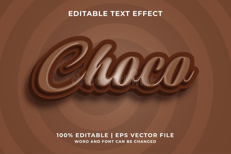 Efecto De Texto Editable Choco Estilo De Plantilla 3d Vector Premium ...