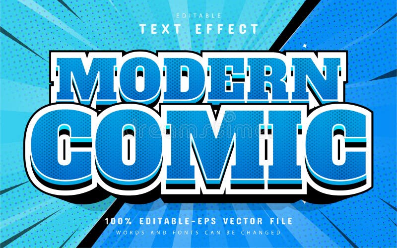 Efecto De Texto De Estilo De Comic Moderno Ilustración del Vector ...