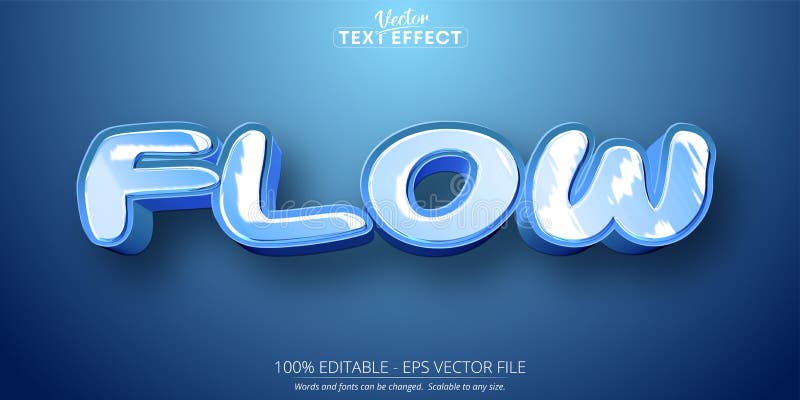 Efecto De Texto De Flujo Estilo De Texto Editable De Caricatura Azul ... Efecto De Texto De Flujo Estilo De Texto Editable De Caricatura Azul ...