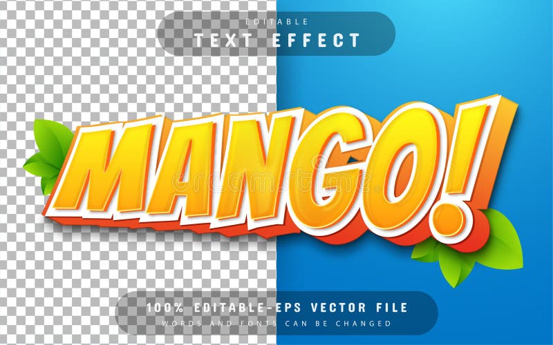 Efecto De Texto De Mango Editable Ilustración del Vector - Ilustración ...