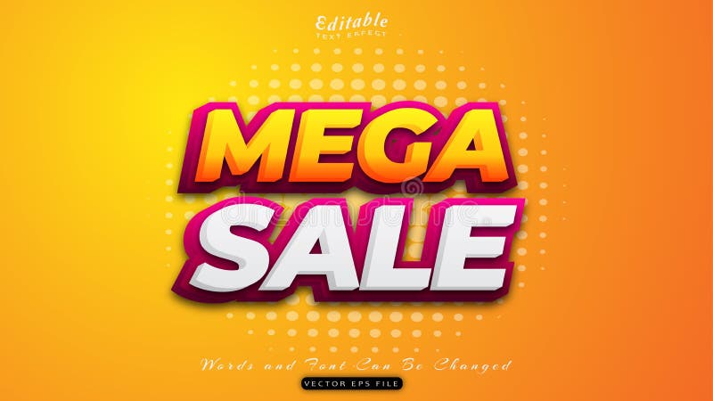 Efecto De Texto De Mega Venta Stock de ilustración - Ilustración de ... Efecto De Texto De Mega Venta Stock de ilustración - Ilustración de ...