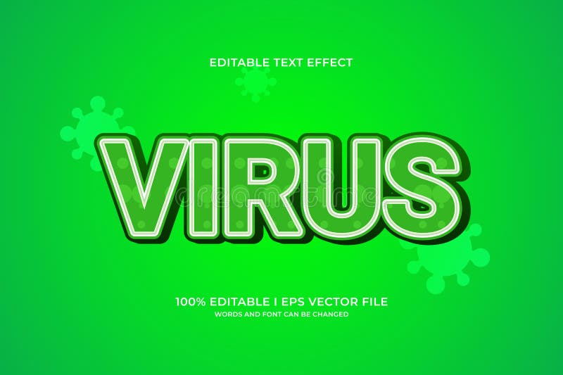 Efecto De Texto Modificable De Virus Ilustración del Vector ...