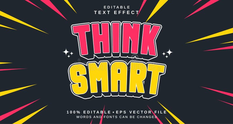 Efecto Estilo De Texto Editable Think Smart Text Style Ilustración del ...