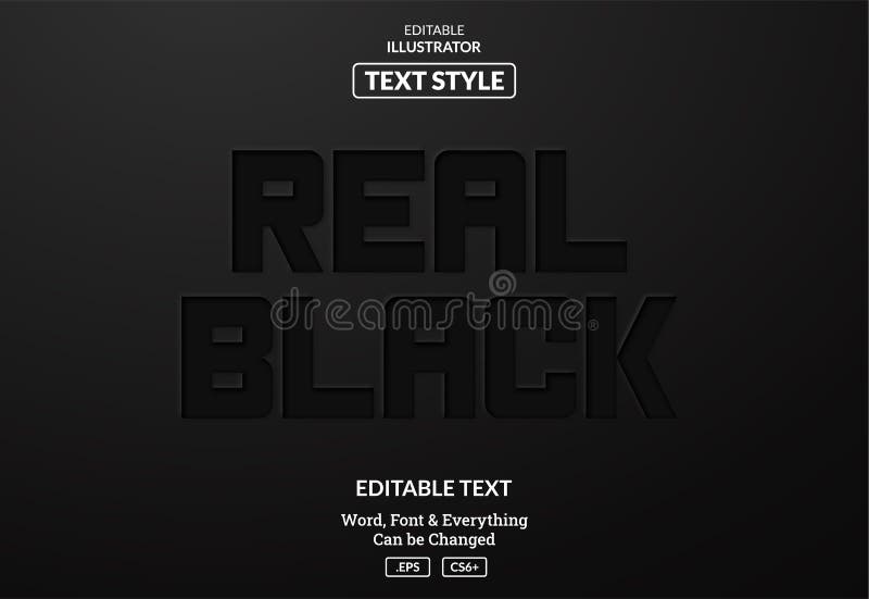 Efecto Incrustado Real De Texto Editable En Negro Ilustración del ...
