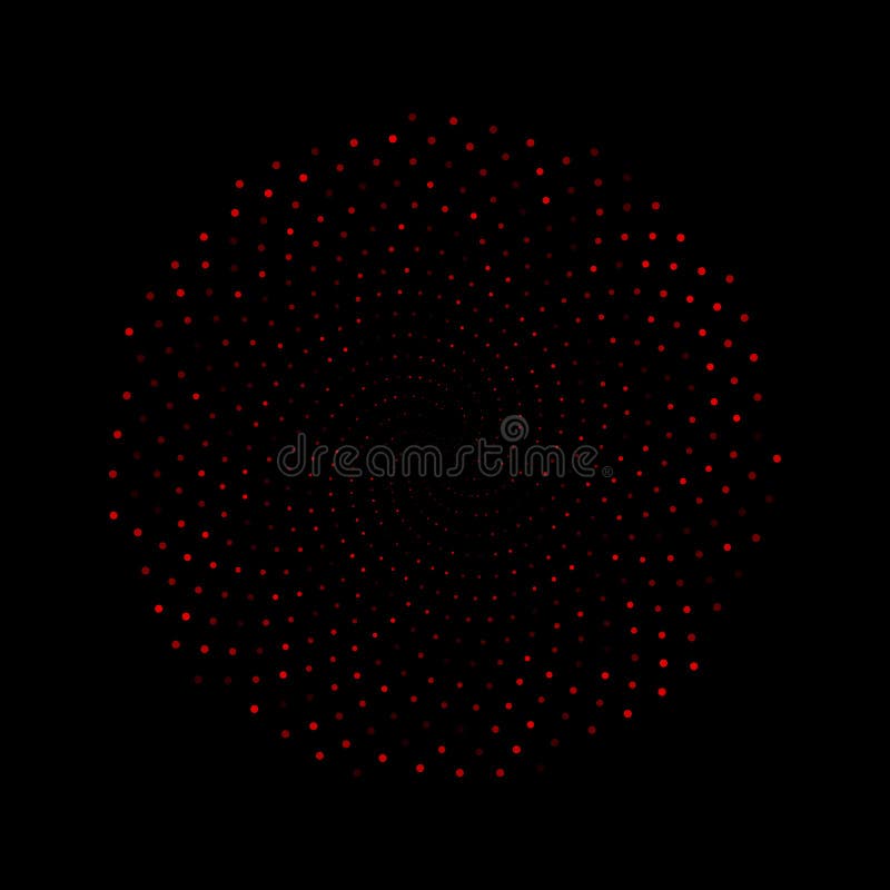 Efecto Semitono De Puntos Rojos Con Fondo Negro. Ilustración del Vector ...