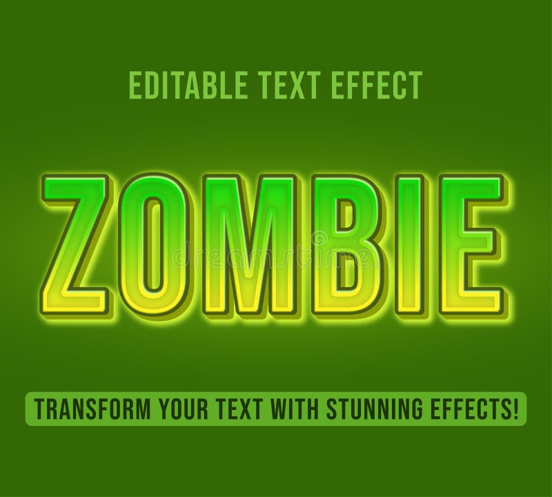 Efectos De Texto Editables Con Tema Zombie Ilustración del Vector ...