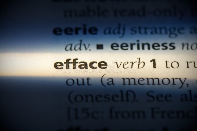 Efface stock image. Image of book, concept, printed - 161578539