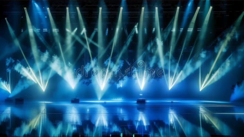 Spotlights on Stage stock video. Video of production - 302775289