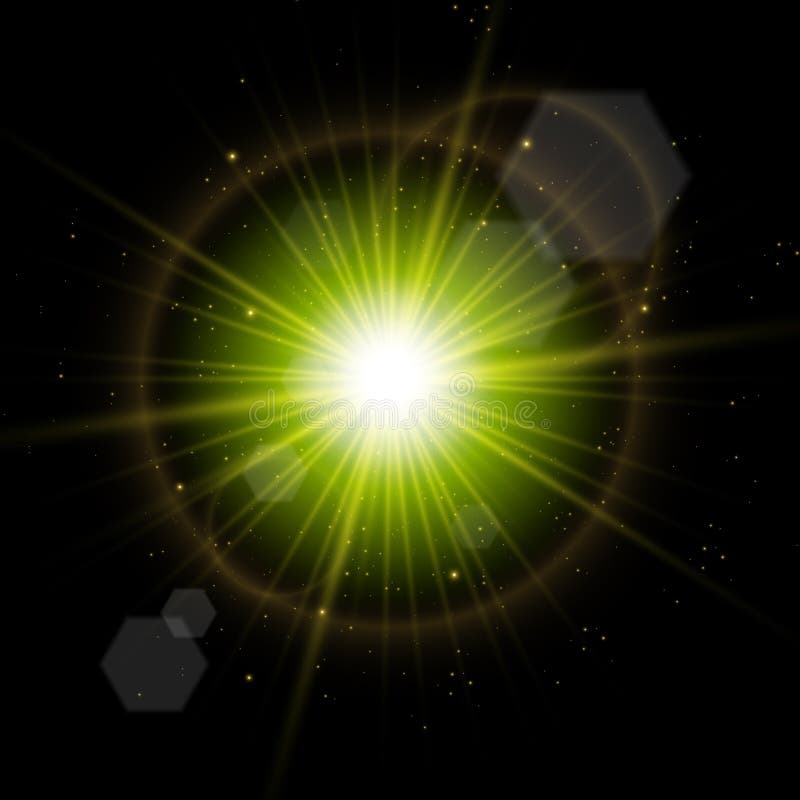 The Effect of a Bright Transparent Glow. the Star Burst into Sparkles ...