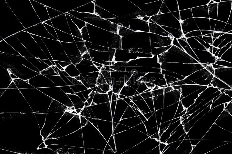 The Effect of Broken Glass Screen Smartphone, Cracked on a Black ...