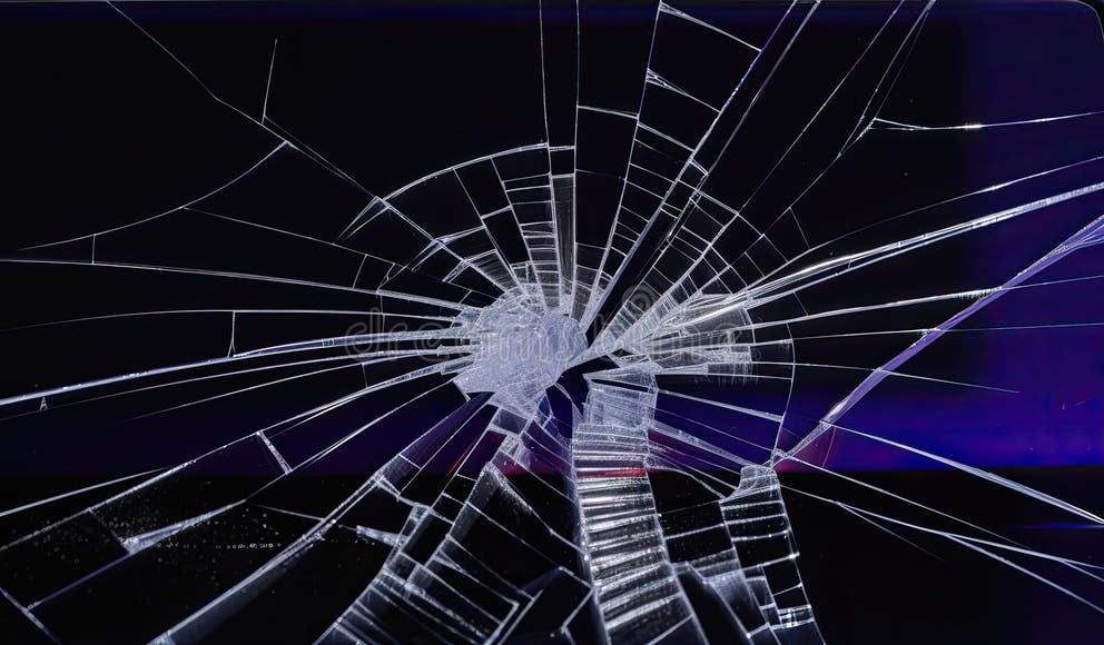 The Effect of a Broken TV Matrix with Cracks. Generative Ai Stock ...