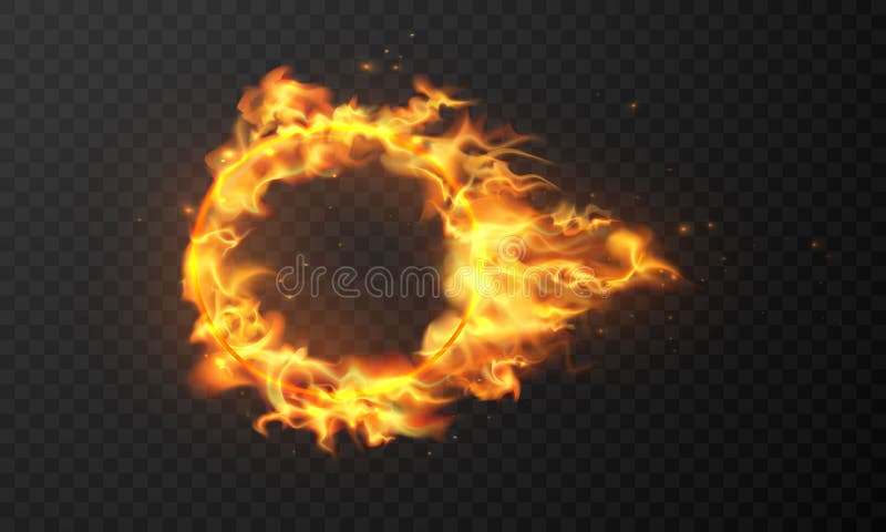 Effect Burning Magic Hot Sparks Realistic Fire Stock Vector ...