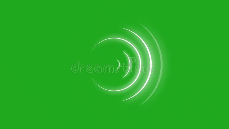 Circular Waves Spread Outward from a Central Point. Green Screen ...