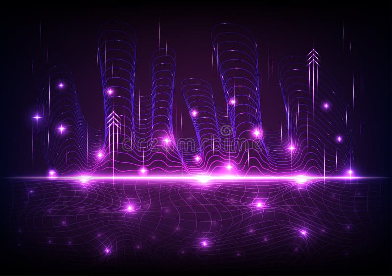 Effect Curve Two Colors. Abstract Technology Background Hi-tech. Vector ...