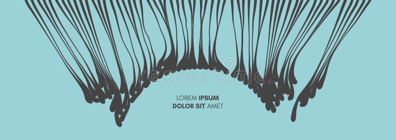 Effect Flowing Drops Liquid. Blue Droplets Hang. Something Hanging Down ...