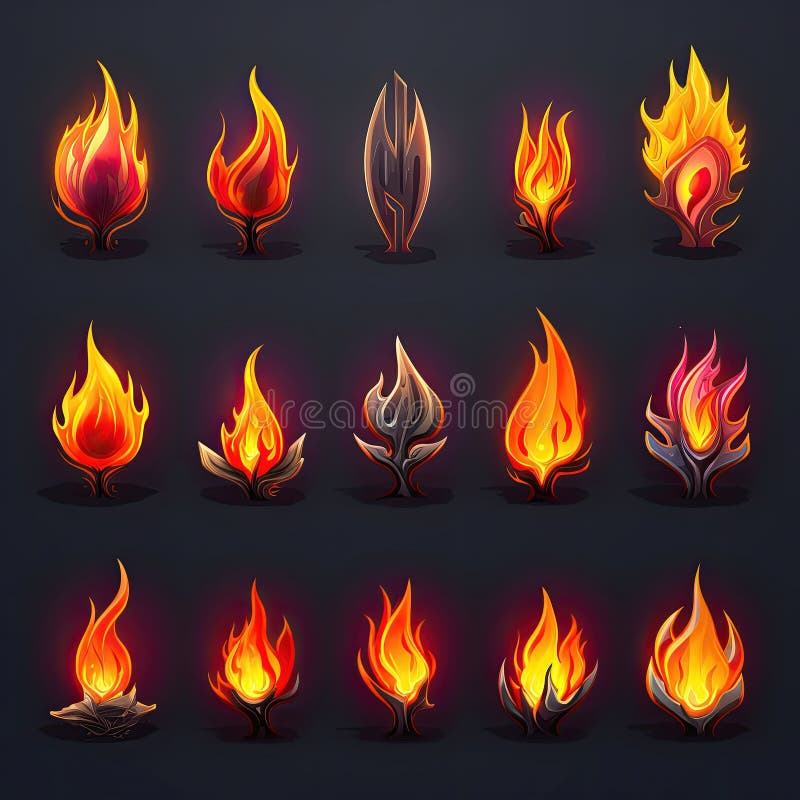 Effect Game Fire Flame Ai Generated Stock Illustration - Illustration ...