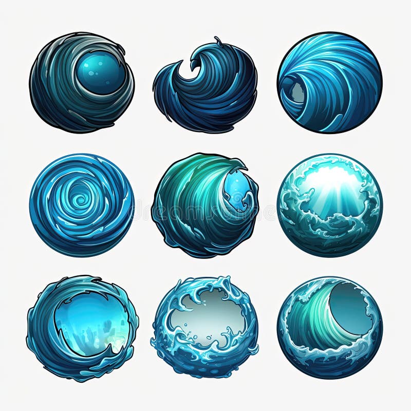 Animation Games Blue Water Wave Ai Generated Stock Illustration ...