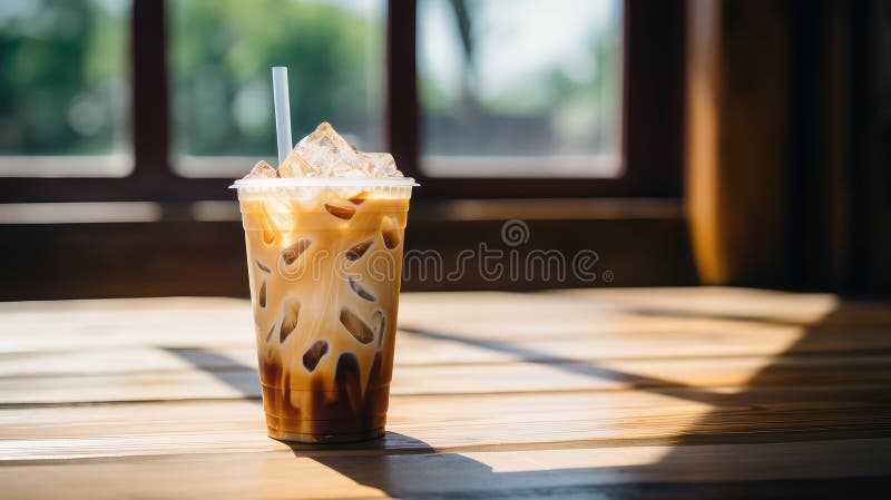 Effect Iced Coffee Plastic Cup Stock Illustration - Illustration of ...