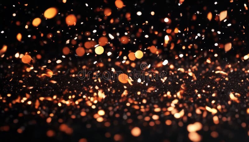 Effect Isolated Confetti Sparkle Texture Light Fire Black Embers Burn ...