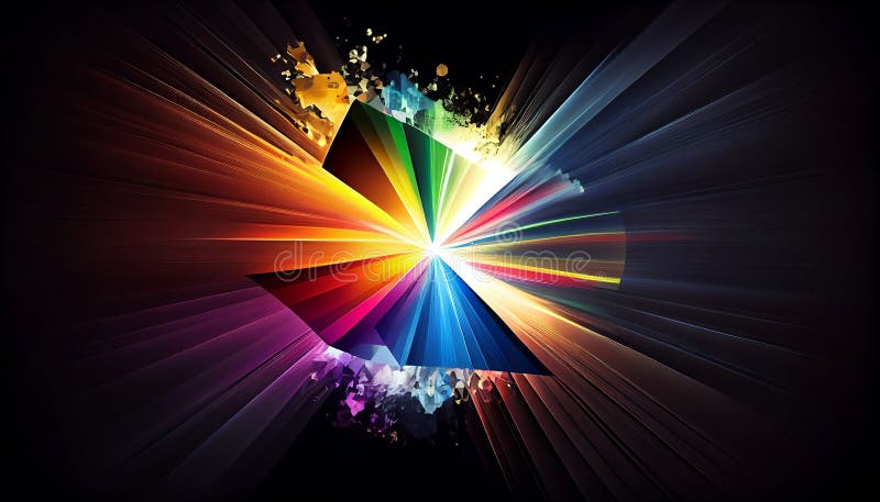 The Effect of Light Passing through a Prism, with Bright Bursts of ...