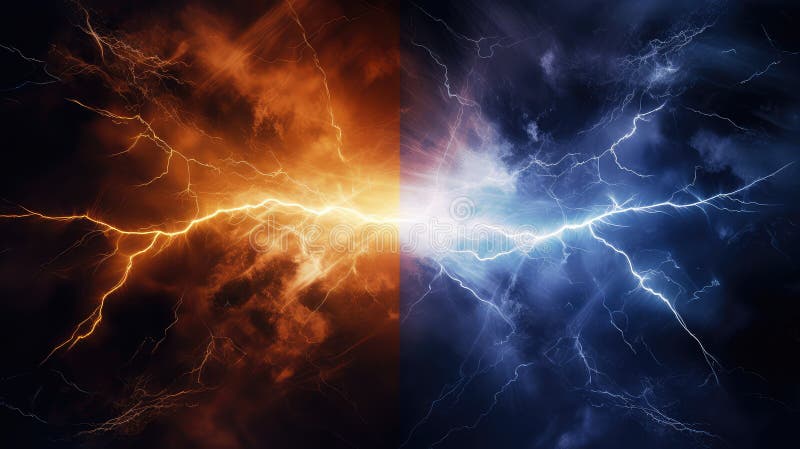 Effect Lightning Collision Powerful Stock Illustration - Illustration ...