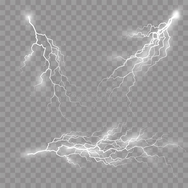 Effect Lightning Collision Powerful Stock Illustration - Illustration ...