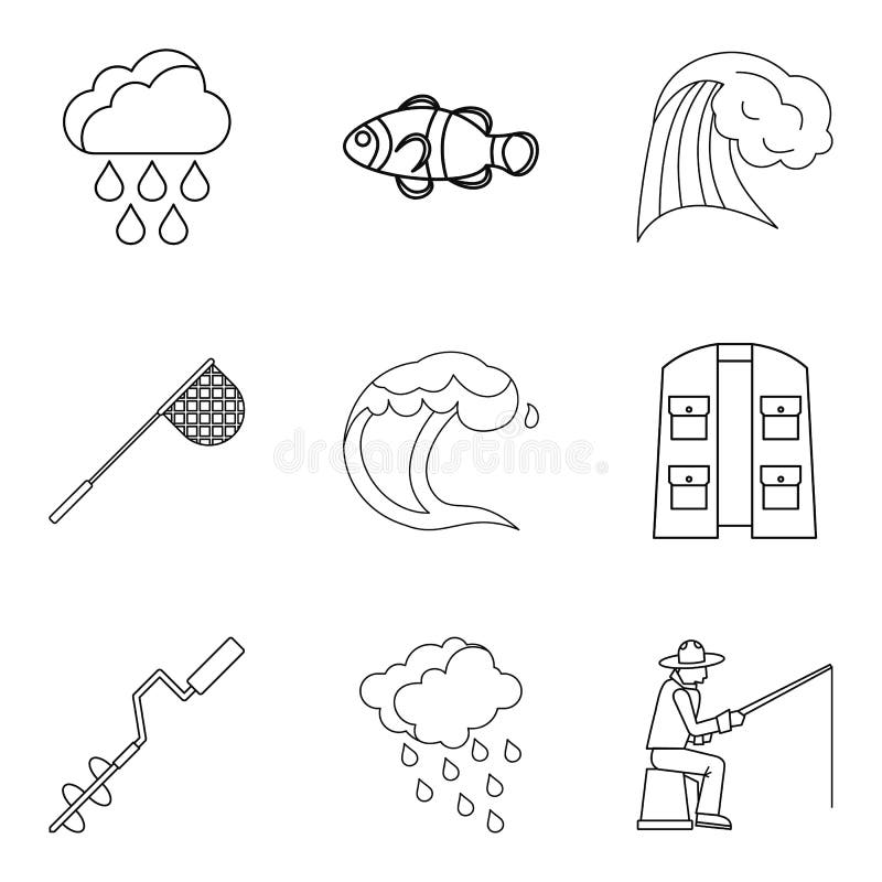 Moisture Content Icons Set, Cartoon Style Stock Vector - Illustration ...