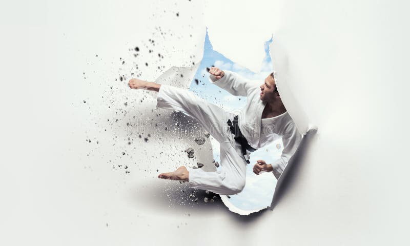 Effect of Torn Paper with Karate Beat Stock Image - Image of fedup ...