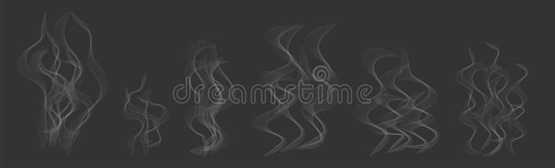 Effect White Smoke Steam Overlay on Transparent Background. Vector ...