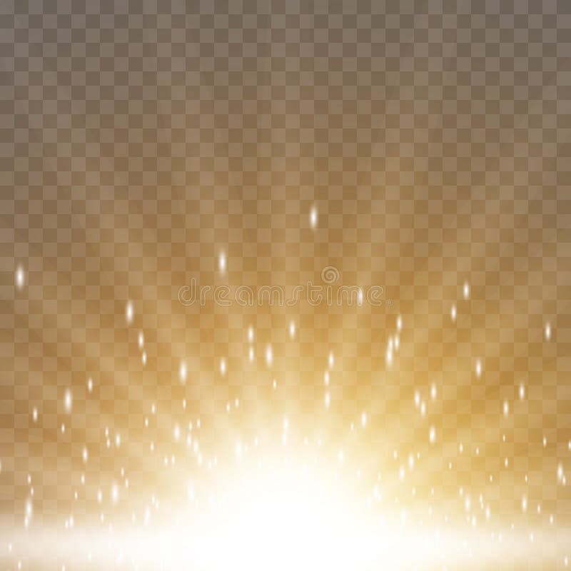 The Effect of Yellow Warm Light, Sun Rays, Rays on a Transparent ...