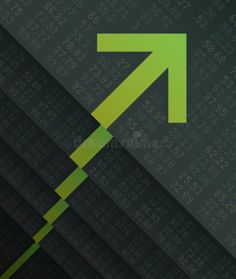 De Witte Pijl Met Stijging Ondertekent Omhoog Financieel Teken ...