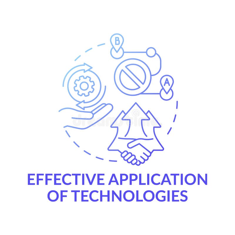 Effective Application of Technologies Dark Blue Concept Icon Stock ...