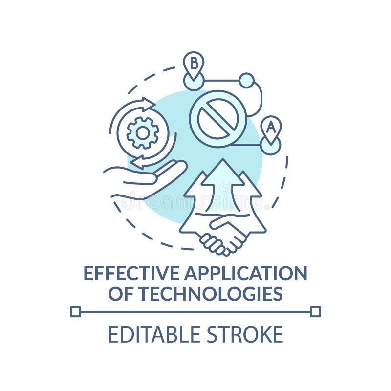 Effective Application of Technologies Turquoise Concept Icon Stock ...