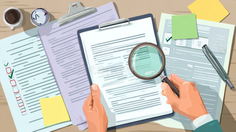 Effective Audit Process Visual Shows Documents and Review Checklist for ...