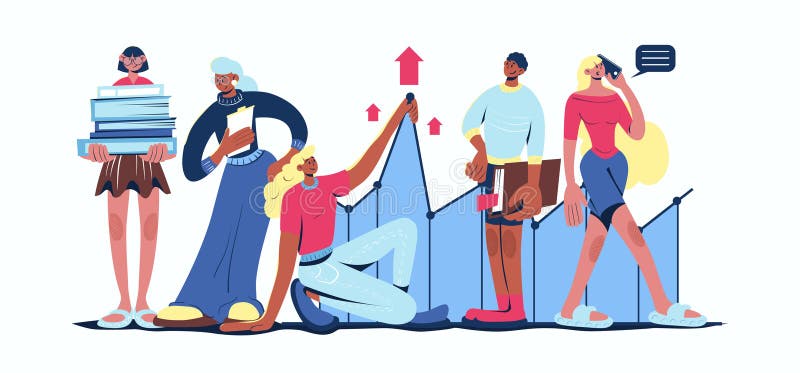 Effective Business Concept in Cartoon Web Design. People Developing ...