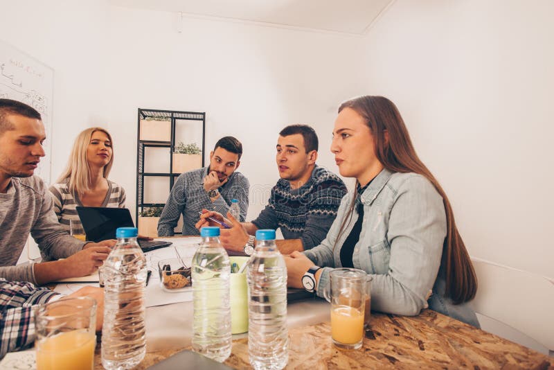 Effective business meeting stock image. Image of conversation - 145321763