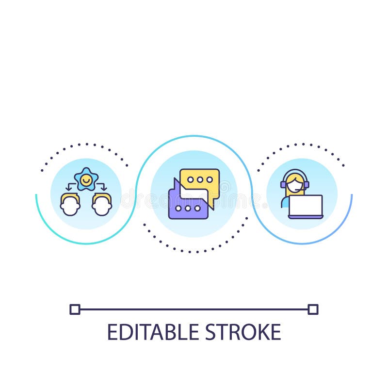 Effective Communication in Call Center Loop Concept Icon Stock Vector ...