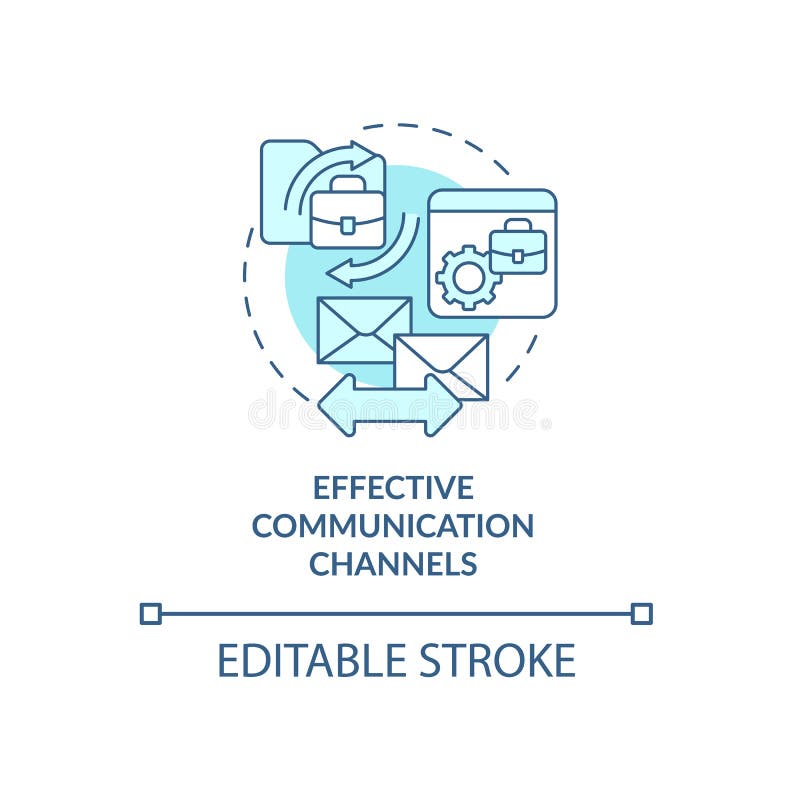 Effective Communication Channels Blue Concept Icon Stock Vector ...